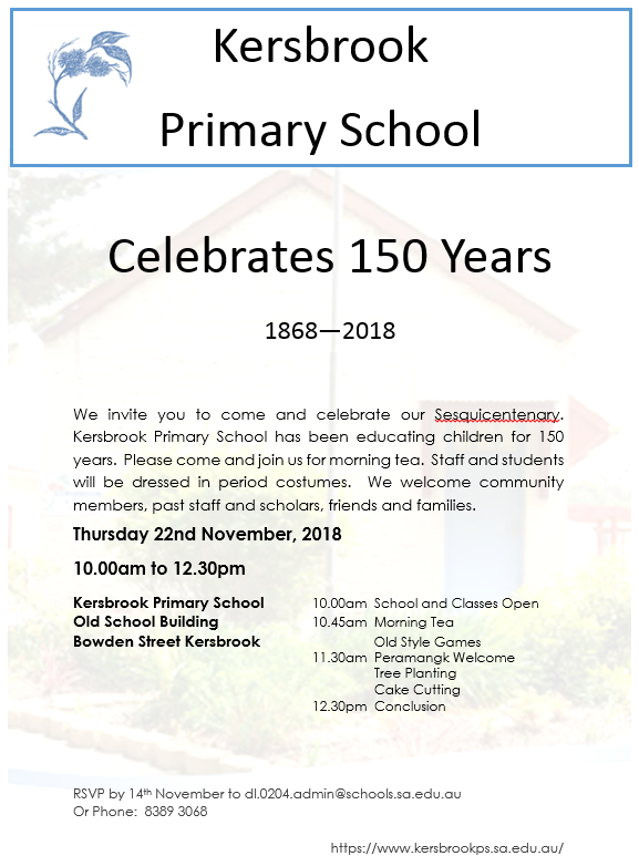 150 Birthday Celebrations - Kersbrook Primary School